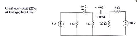 Solved First Order Circuit A Find VC T For All Chegg