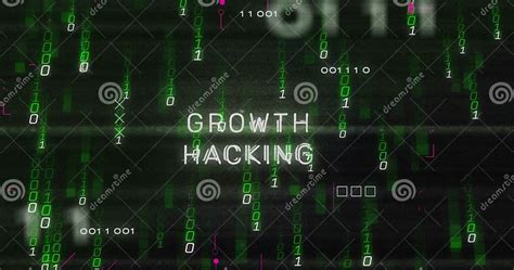 Image Of Growth Hacking Text With Binary Codes And Circuit Board Pattern Over Black Background