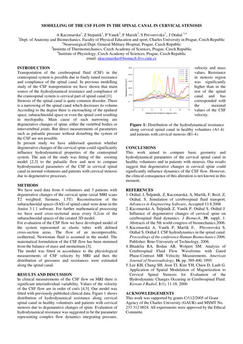 PDF MODELLING OF THE CSF FLOW IN THE SPINAL CANAL IN CERVICAL STENOSIS