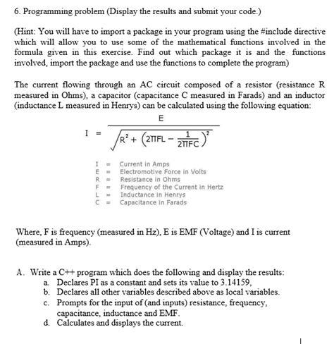 Solved Programming Problem Display The Results And Chegg Com