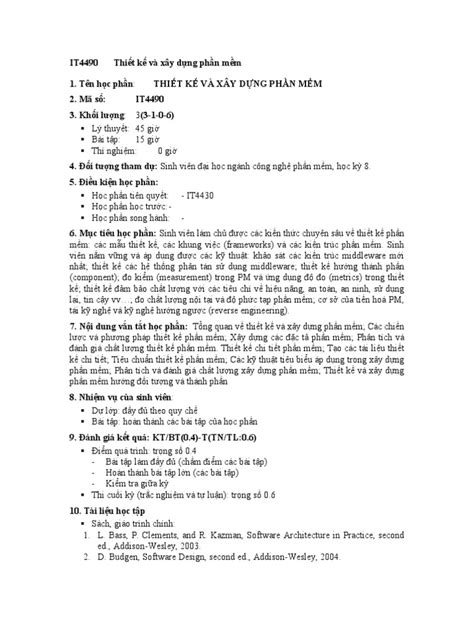 IT4490 Thiet Ke Va Xay Dung Phan Mem | PDF