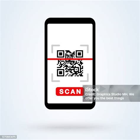 Qr Code Scanning Smartphone App Linear Icon Matrix Barcode Scanner Thin Line Illustration 2d