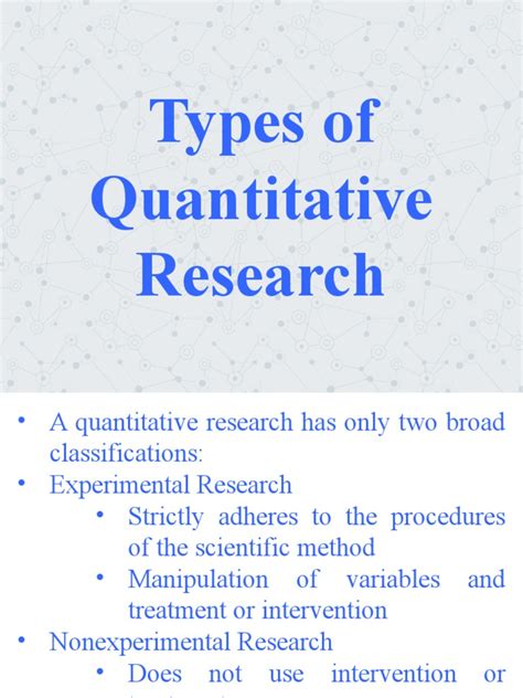 Types Of Quantitative Research Session 2 Pdf Experiment Quantitative Research