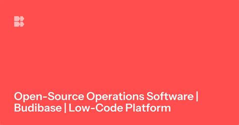 Open Source Operations Software Budibase Low Code Platform