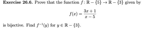 solved exercise 26 6 prove that the function f r {5} r