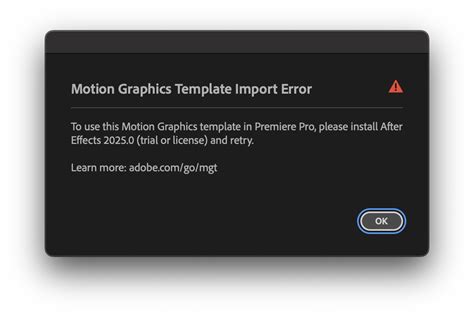 3d Titles Motion Graphics Template Import Error To Use This Motion Graphics Template In