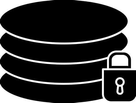Black And White Database With Lock Icon In Flat Style 24281259 Vector Art At Vecteezy