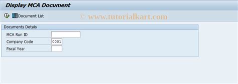 FBMCA SAP Tcode Display Manual MCA Document