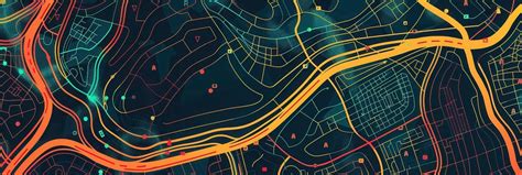 Abstract Colorful Lines And Routes Crisscross A Stylized Map Illustrating Connectivity And