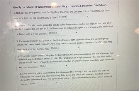 Identify The Fallacies Of Weak Induction If No