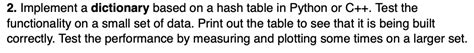 Solved 2 Implement A Dictionary Based On A Hash Table In