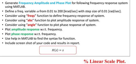 Solved Generate Frequency Amplitude And Phase Plot For Chegg