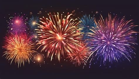 Premium Ai Image Realistic Fireworks Border Illustration