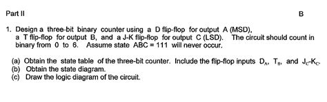 Solved Part II B Design A Three Bit Binary Counter Using Chegg