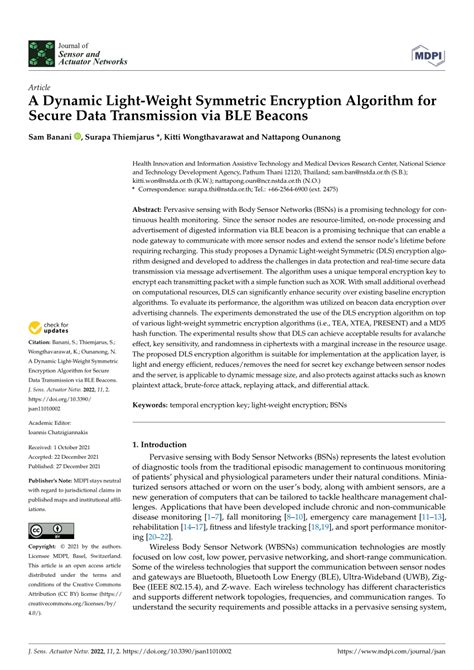 Pdf A Dynamic Light Weight Symmetric Encryption Algorithm For Secure