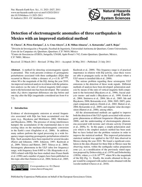 Pdf Detection Of Electromagnetic Anomalies Of Three Earthquakes In
