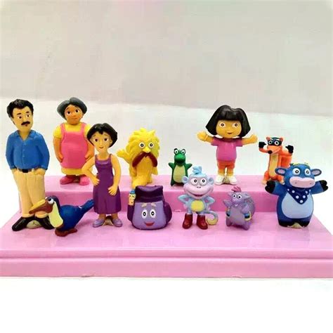 12pcs Set 3 8cm Anime Dora The Explorer Dora Boots Benny Isa Senor