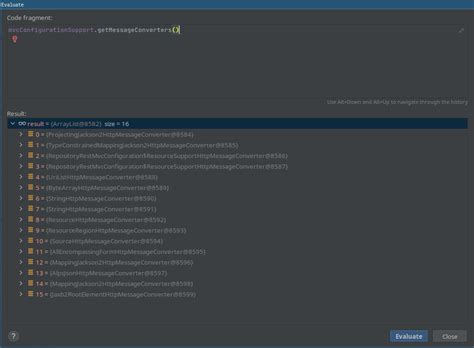 java Как узнать список list converters Который создается по