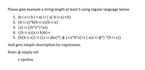 Solved Please Give Example A String Length At Least 5 Using Chegg Com