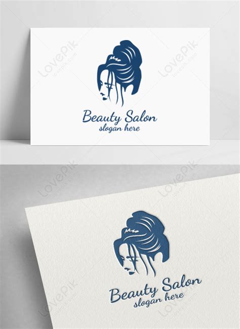 파란색 여자 머리 미용실 로고 벡터 이미지 사진 450054663 무료 다운로드