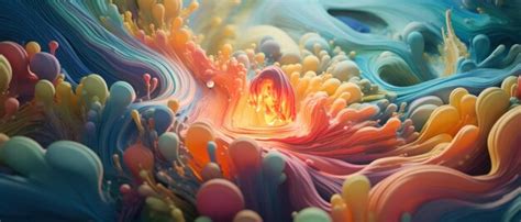 Premium Photo Vibrant Abstract Art With Colorful Bubbles And Swirls