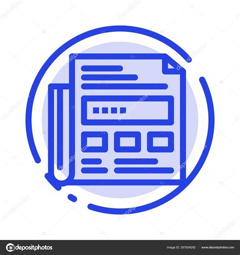 Newspaper Ad Paper Headline Blue Dotted Line Line Icon Stock Vector By ©flatart 267834292