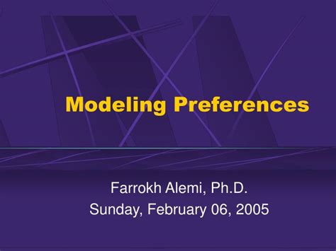 Ppt Modeling Preferences Powerpoint Presentation Free Download Id