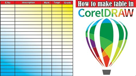 CorelDRAW Complete Tutorial How To Make Table In CorelDRAW YouTube