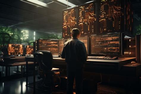 Premium Photo It Professionals Configuring Servers