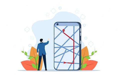 Premium Vector Vector Illustration Gps Navigation Service Application Concept With Man Using