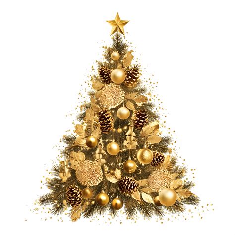 Elegant Christmas Tree Clipart Bundle Gold And White Xmas Trees With