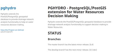 instalación de la nueva extensión pghydro para postgresql postgis