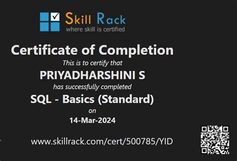 Priyadharshini Shanmugam On Linkedin Sql Databasemanagement Dataanalysis Skillrack Techskills