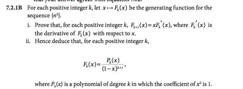 Solved B For Each Positive Integer K Let XF X Be The Chegg