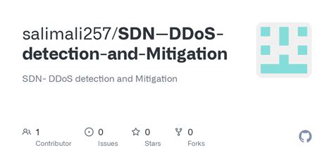 GitHub Salimali SDN DDoS Detection And Mitigation SDN DDoS Detection And Mitigation
