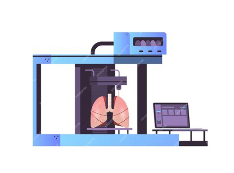 premium vector lungs model prints on 3d bio printer medical printing
