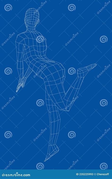 Wireframe Girl Posing In A Pose Stock Illustration Illustration Of Legs Love 235225993