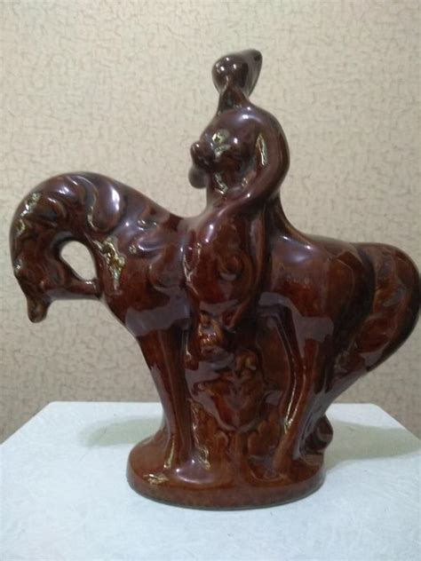 Скульптурная композиция козак на коне керамика — ціна 250 грн у