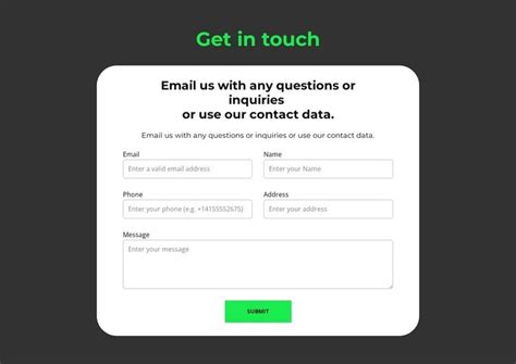 submission form web page design