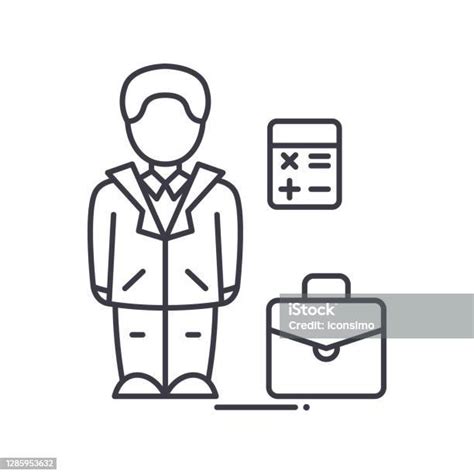 Ceo 사업가 아이콘 선형 격리 일러스트레이션 얇은 선 벡터 웹 디자인 기호 흰색 배경에 편집 가능한 스트로크와 개요 개념 기호