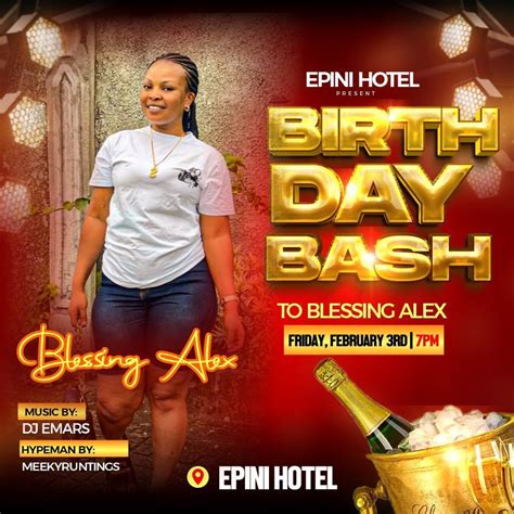 Birthday Bash Alex Birthday Flyer Flyer And Poster Design Graphic