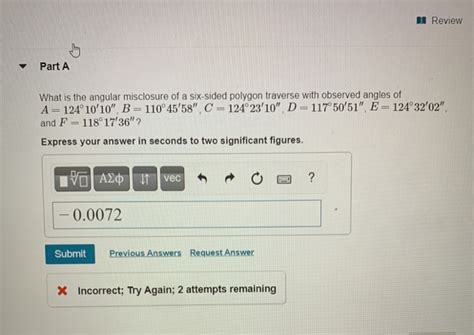 Solved A Review Part A What Is The Angular Misclosure Of A Chegg