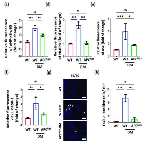 Apc Reduces Inflammasome Activation In Hyperglycaemia A Bar Graph