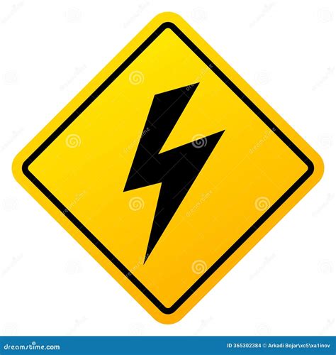High Voltage Warning Sticker Templates With Lightning Icons Vector Illustrations Editable Eps