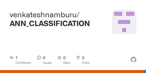 Github Venkateshnamburuannclassification