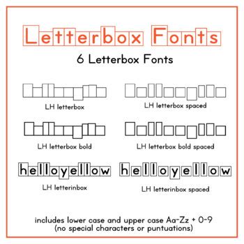Letterbox Font Letters In Box Font 6 Fonts For Personal Or