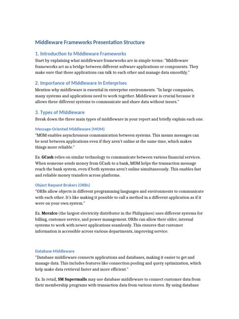 Middleware Frameworks Presentation Structure Pdf Middleware Databases