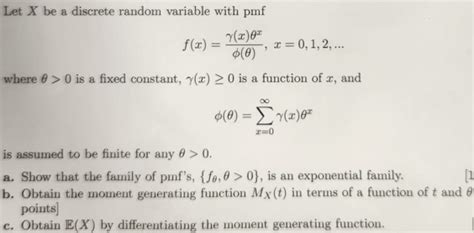 solved let x be a discrete random variable with pmf