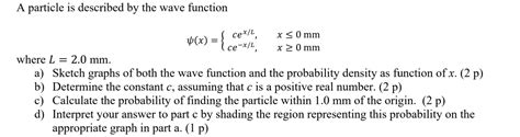 Solved A Particle Is Described By The Wave Function Chegg