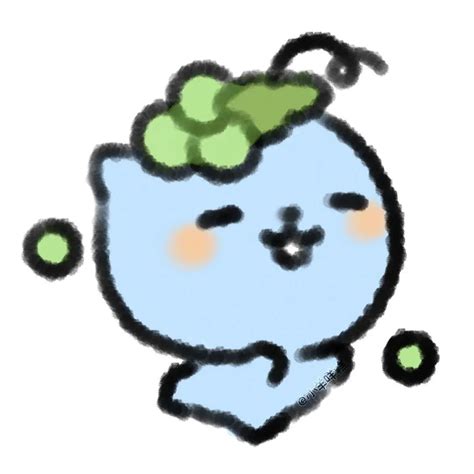 软萌可爱 酷儿博士帽表情包 可爱蓝猫头顶绿叶，萌态十足的俏皮卡通形象表情包图片动图 求表情网 斗图从此不求人